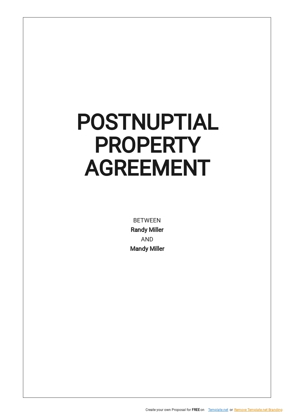 7 Postnuptial Agreement Templates Free Downloads Template