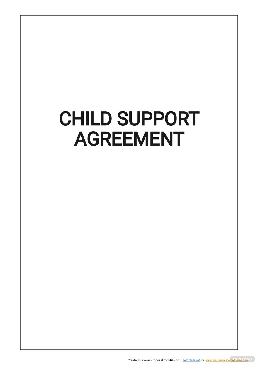 Child Support Agreement Template Google Docs Word Apple Pages Template