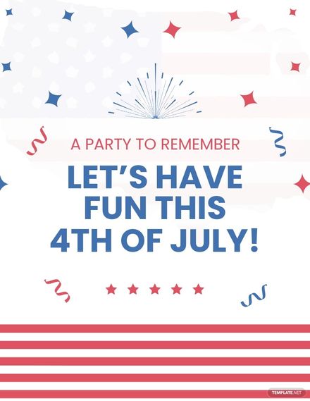 Free Simple 4th Of July Flyer Template Google Docs Word Apple Pages 