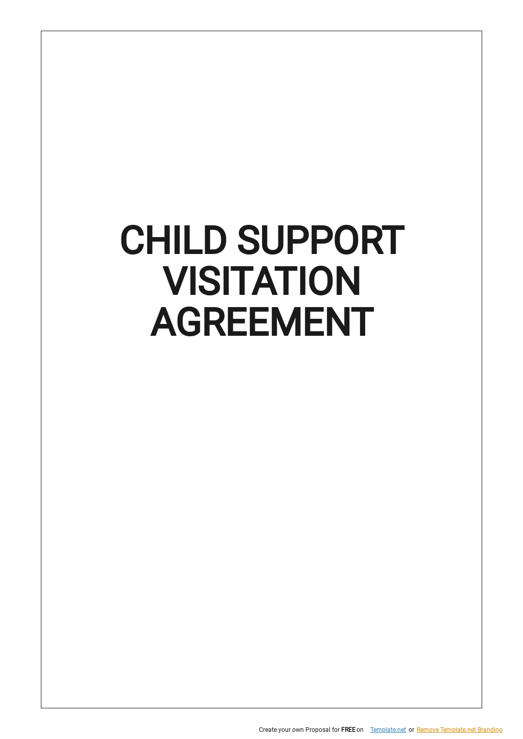 Free Child Support Visitation Agreement Template Google Docs Word Apple Pages Template