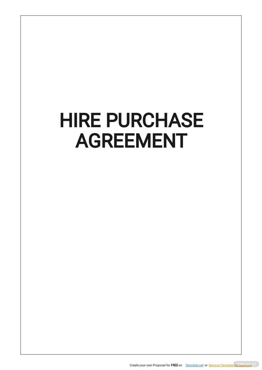 Free Simple Hire Purchase Agreement Template Google Docs Word Apple Pages Template