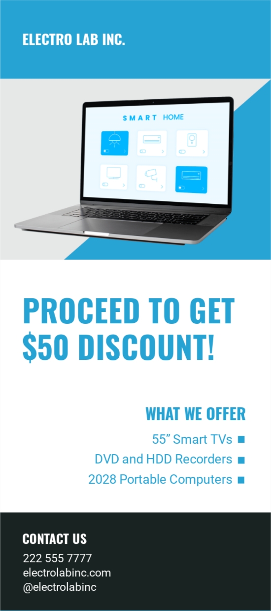 Electronics Product Rack Card Template