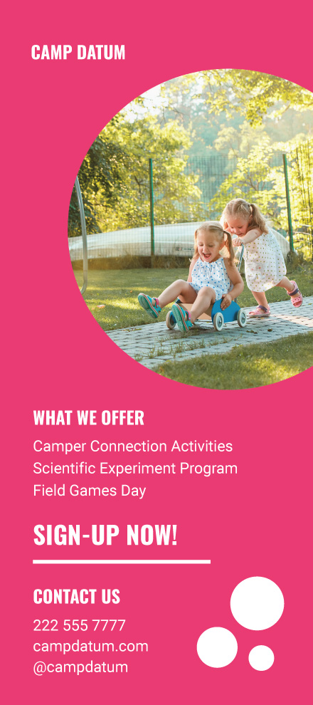 Camp Rack Card Template - Google Docs, Illustrator, Word, PSD ...