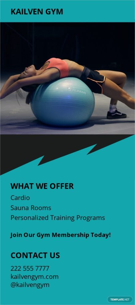 Free Elegant Gym Rack Card Template - Illustrator, Word, PSD | Template.net