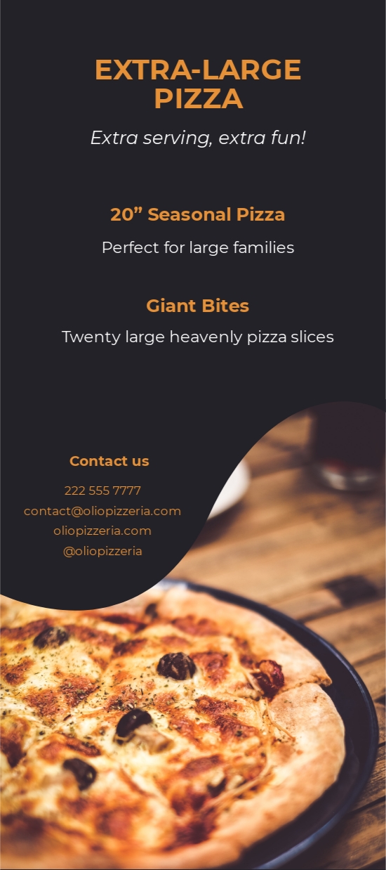 Sample Pizza Menu DL Card Template [Free JPG] - Word | Template.net