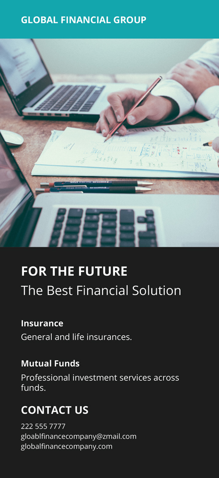 Financial Plan DL Card Template - Google Docs, Illustrator, Word, PSD ...