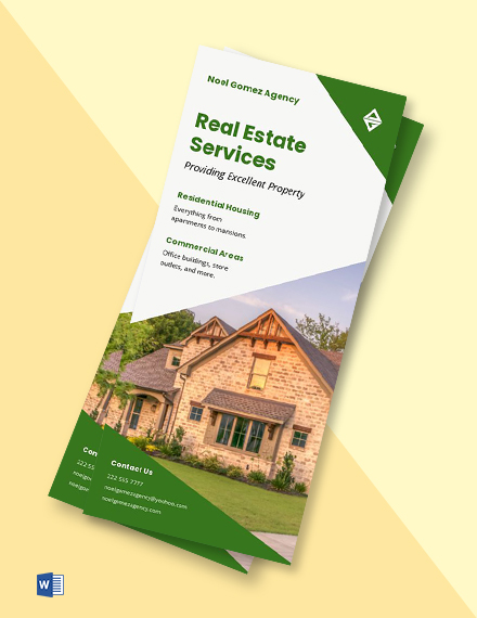 Real Estate Agent/Realtor DL Card Template - Download in Word ...