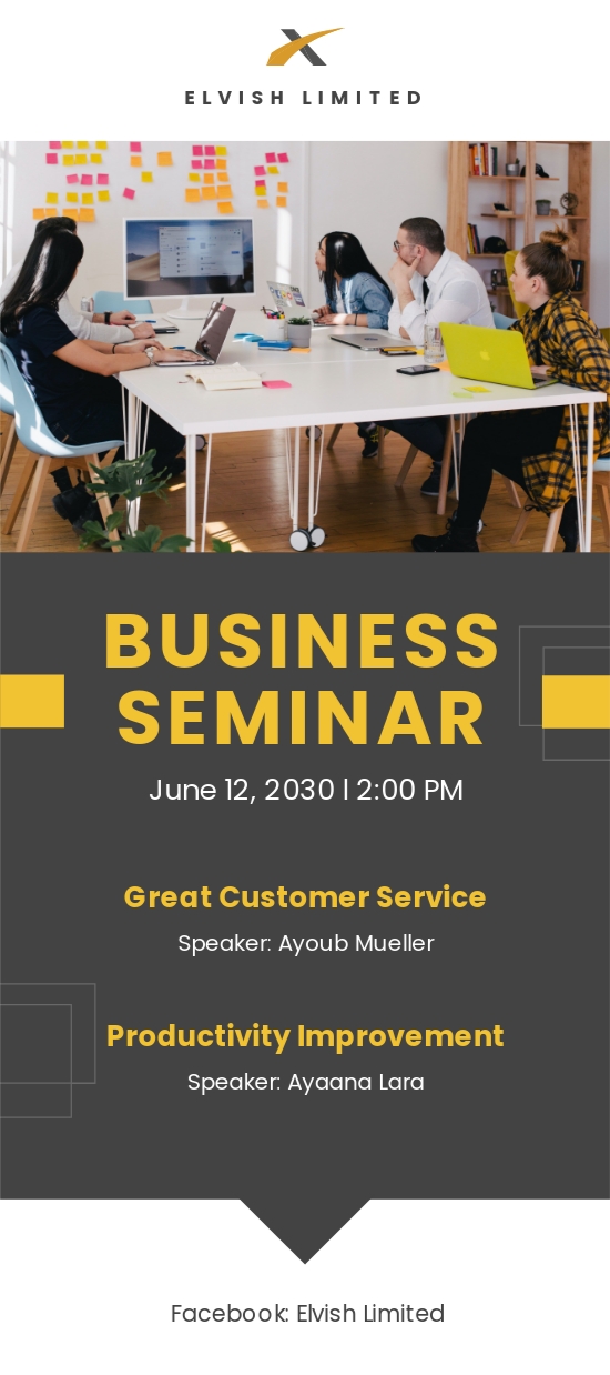 Business Seminar DL Card Template in Word | Template.net