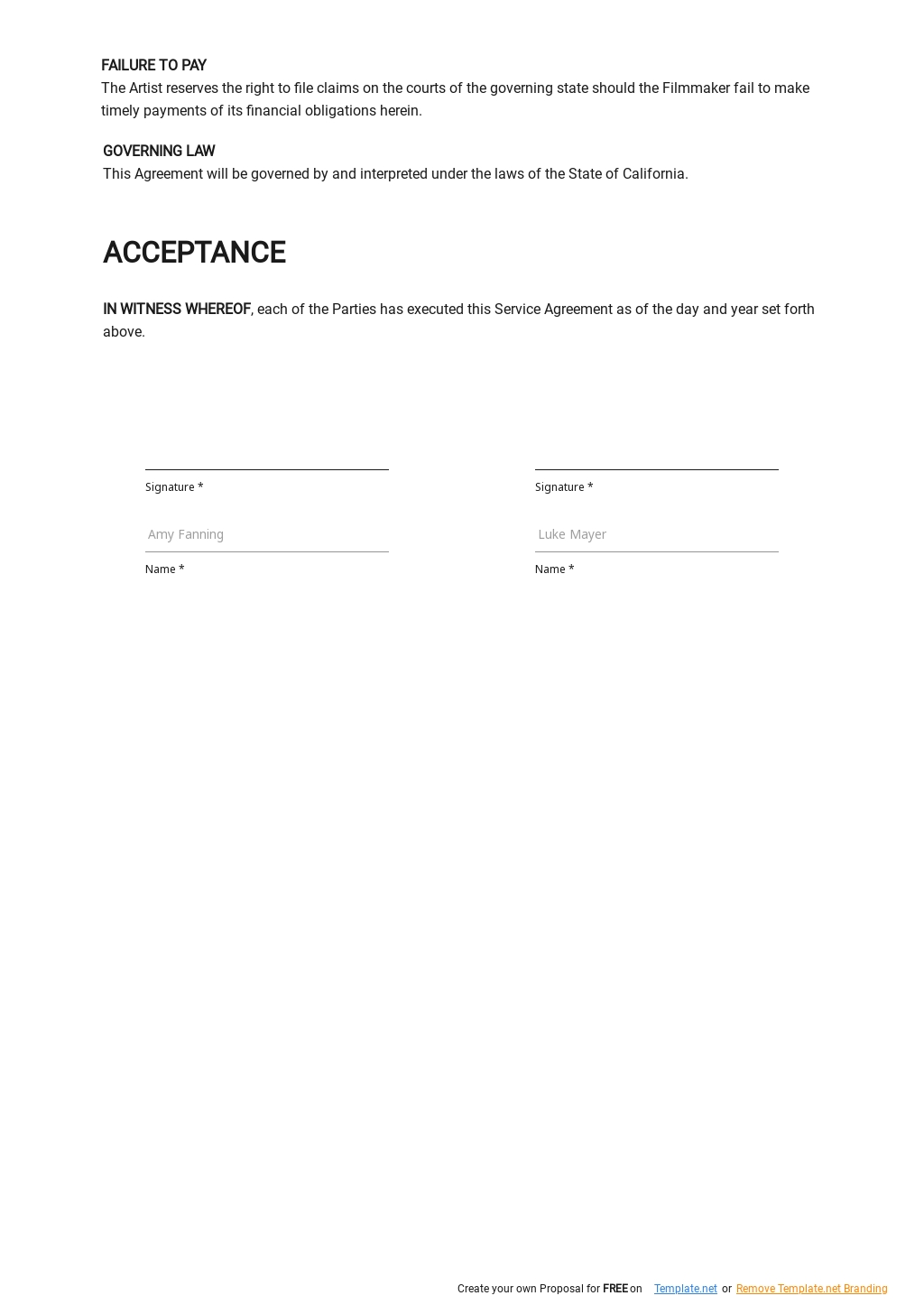 Film Work For Hire Agreement Template [Free PDF] - Google Docs, Word ...