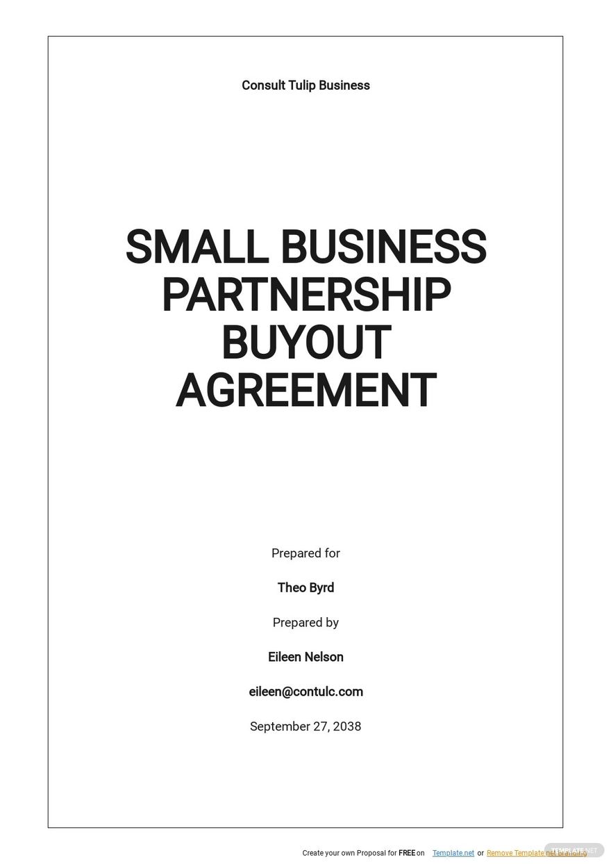 Buyout Word Templates Design Free Download Template