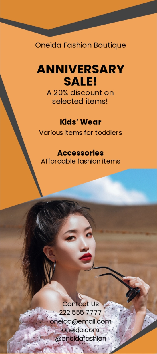 Fashion Boutique DL Card Template [Free JPG] - Word | Template.net