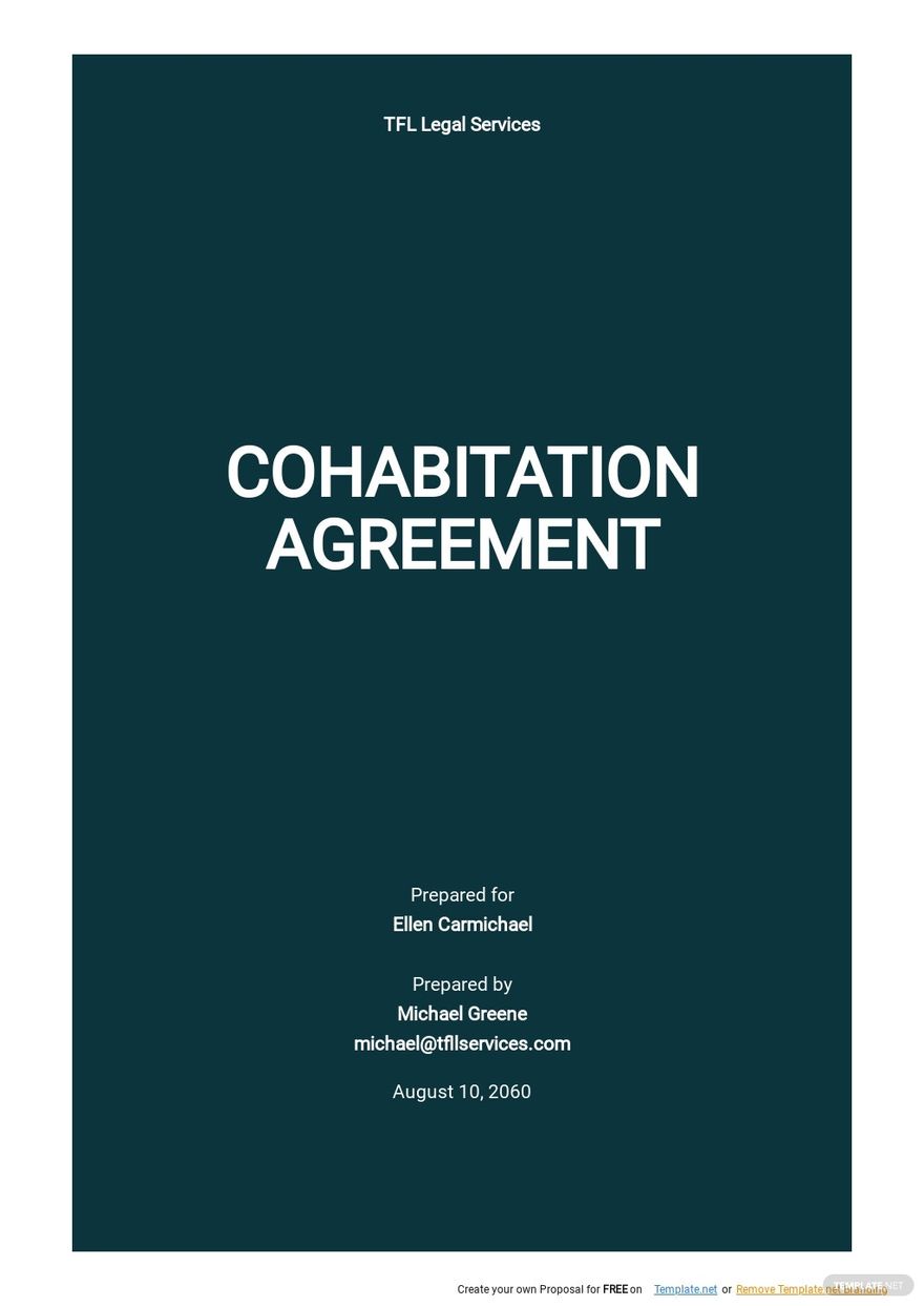 Free Sample Cohabitation Agreement Template Google Docs Word Apple 