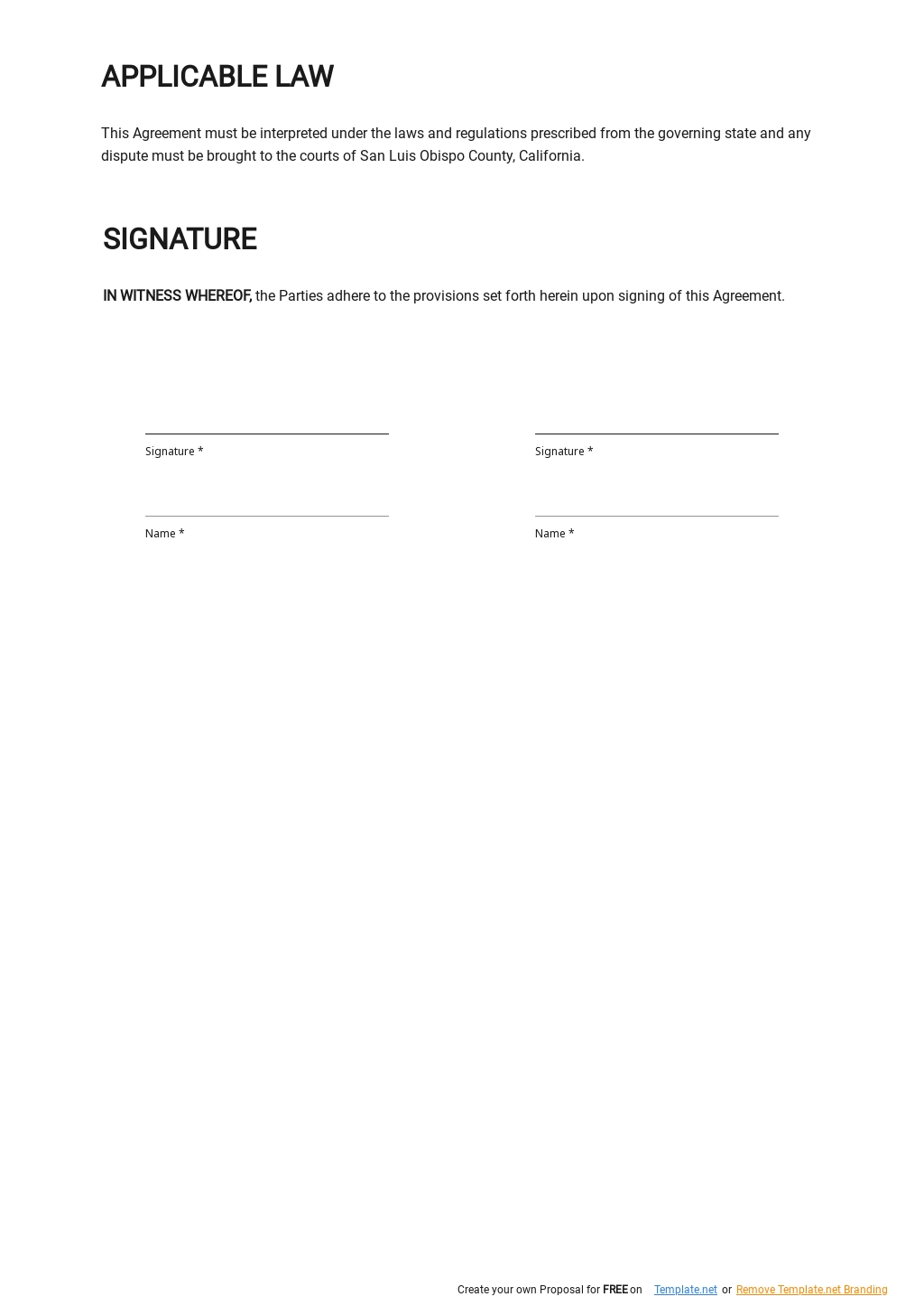 Free Event Memorandum of Agreement Template - Google Docs, Word, Apple ...