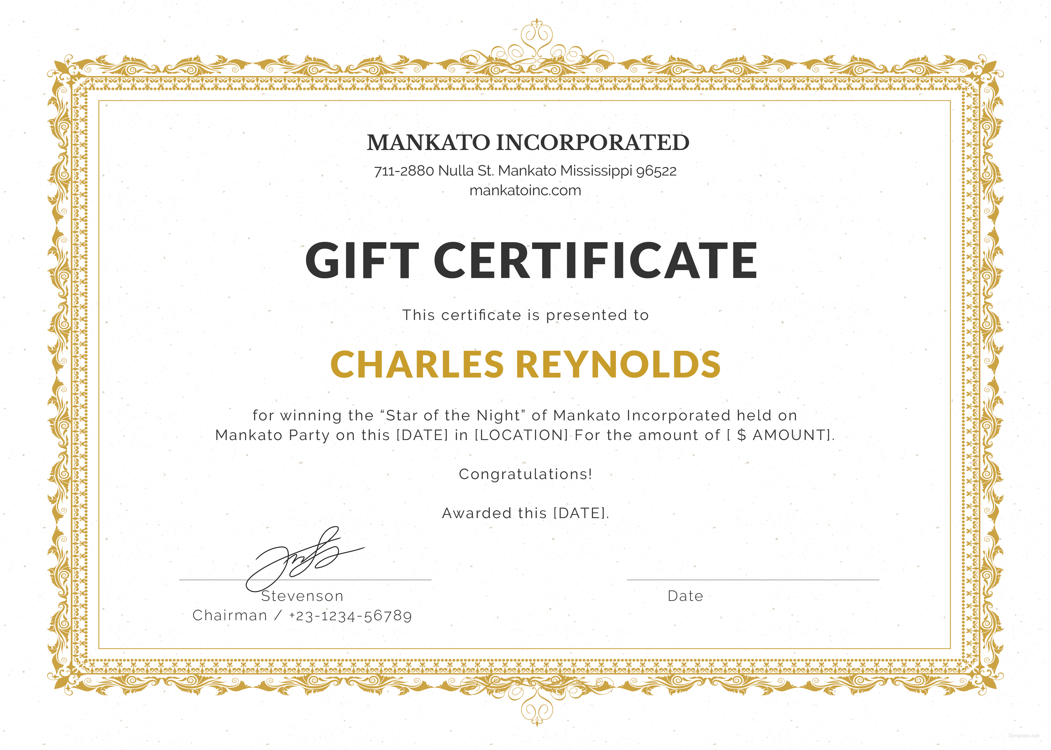Free Fancy Gift Certificate Template In Microsoft Word Microsoft 