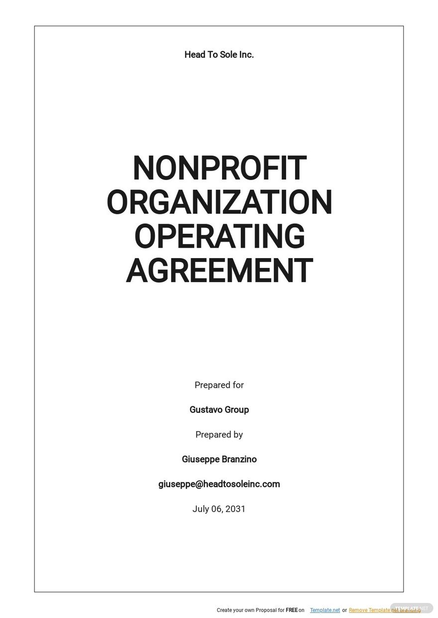 Nonprofit Operating Agreement Template