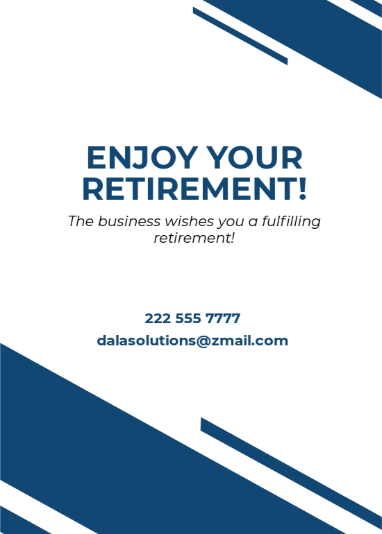 Business Retirement Card Template - Illustrator, Word, PSD, PDF ...