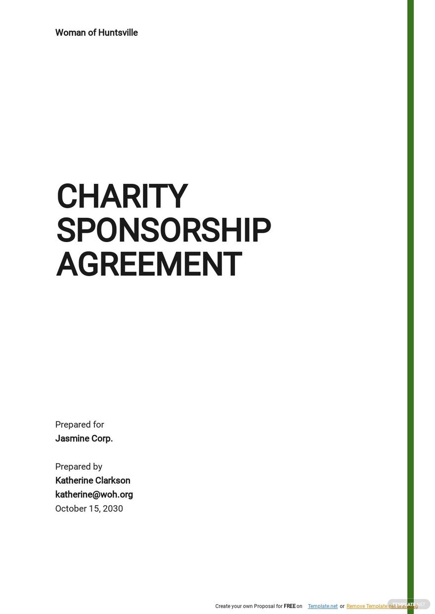 Event Sponsorship Agreement Template - Google Docs, Word, Apple Pages ...