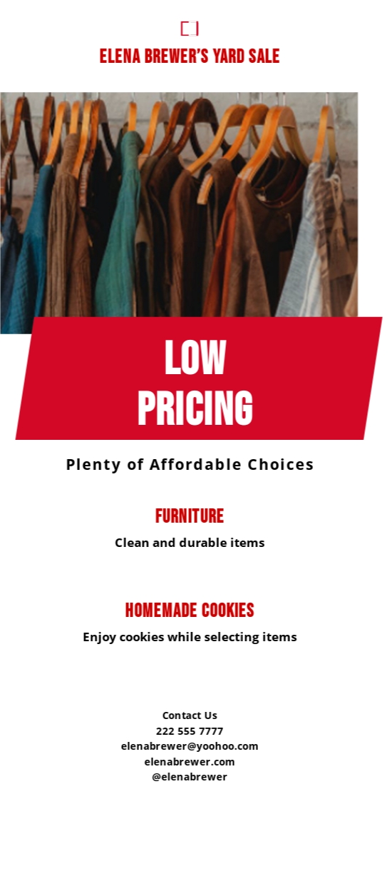 Garage Sale DL Card Template - Word | Template.net