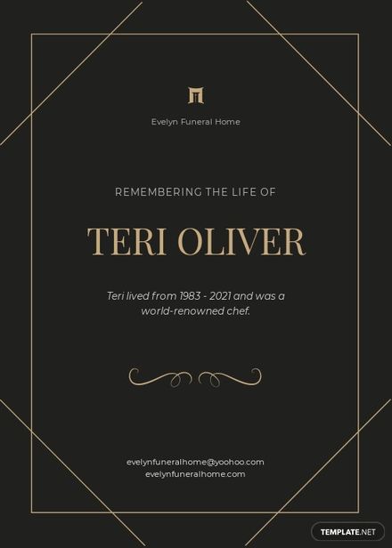 Obituary Cards Templates Design Free Download Template
