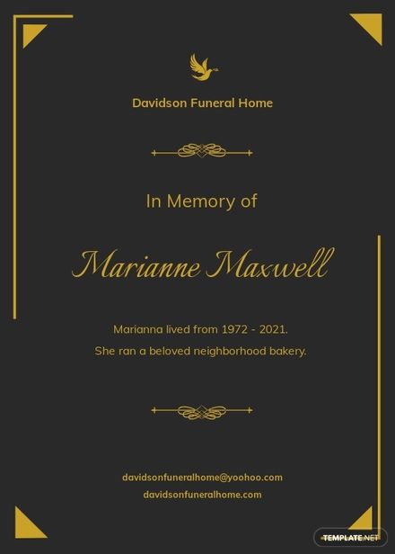 Obituary Cards Templates Design Free Download Template