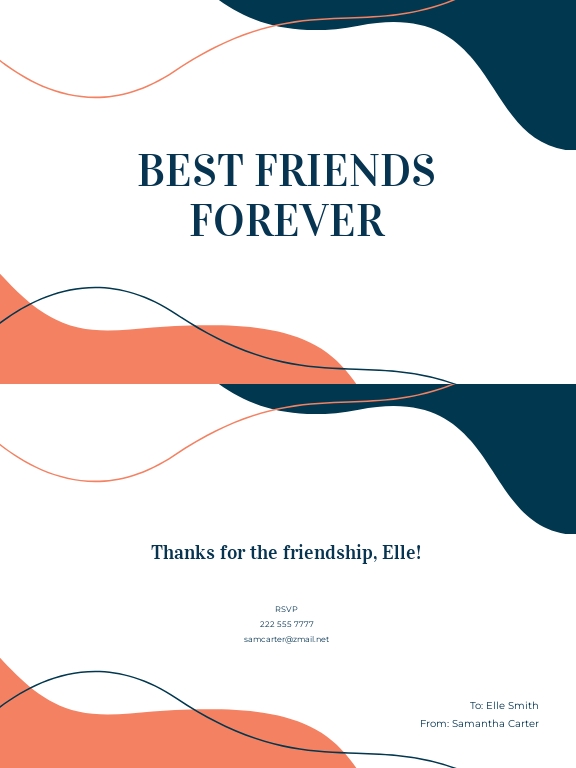 Free Birthday Friendship Card Template - Download in Word, Google Docs ...