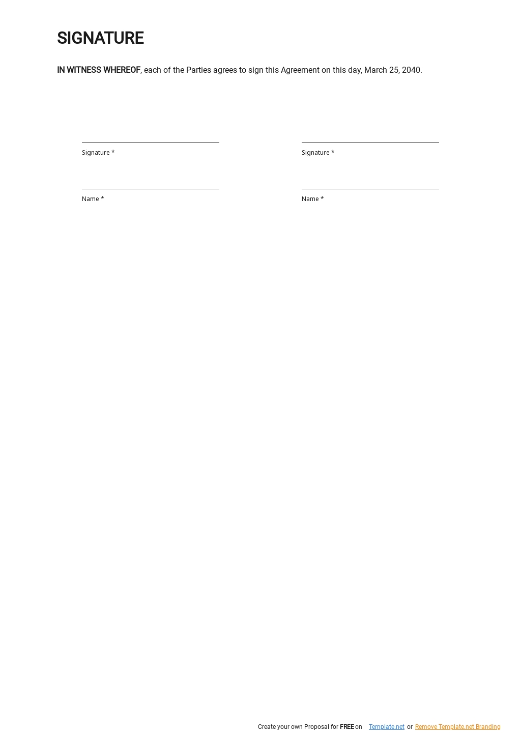 Child Joint Custody Agreement Template In Google Docs Word Template