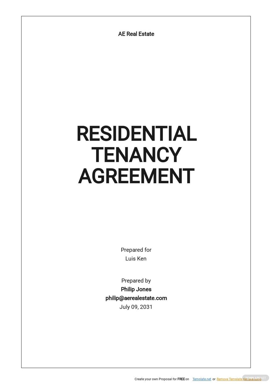 Tenancy Agreement Word Templates Design Free Download Template