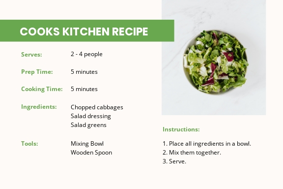 Cooks Kitchen Recipe Card Template [Free JPG] - Illustrator, Word, PSD ...