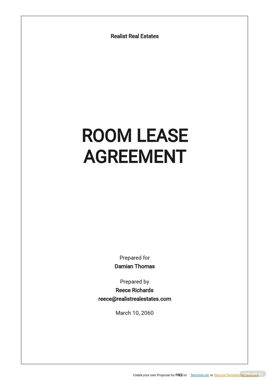 Free Simple Room Lease Agreement Template Google Docs Word Apple Free Simple Room Lease Agreement Template Google Docs Word Apple