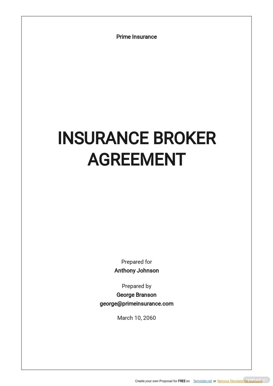 Insurance Broker Agreement Template Google Docs Word Apple Pages