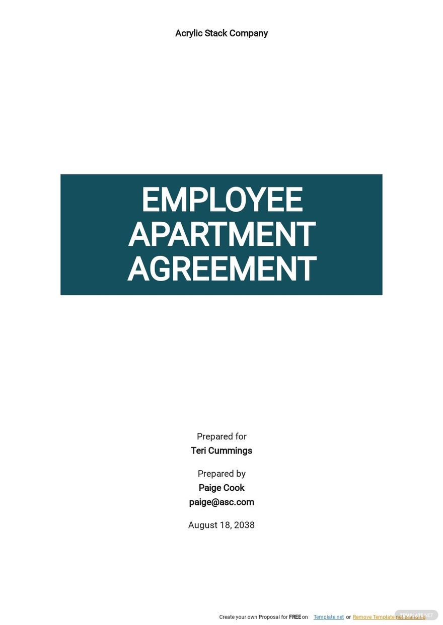 Employee Apartment Lease Agreement Template - Google Docs, Word, Apple ...