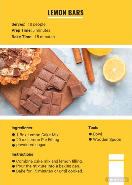 Recipe Card Template For Google Docs