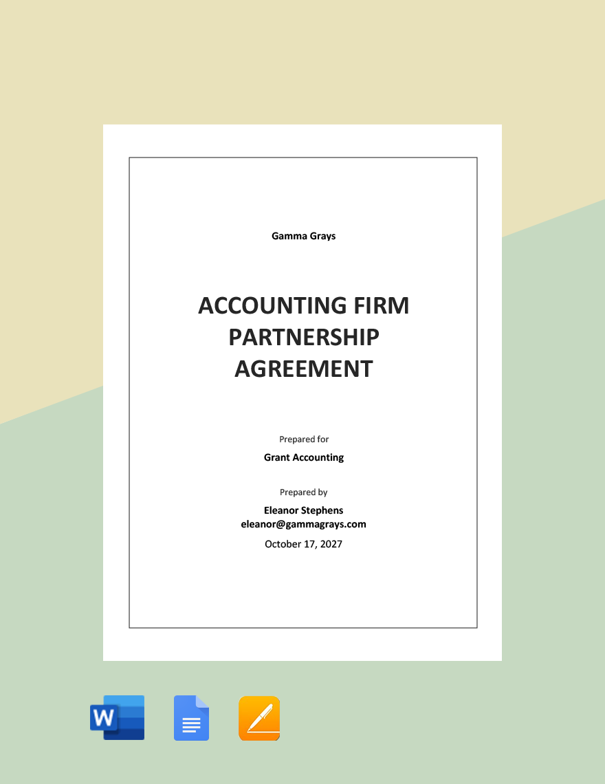 Business Partnership Agreement Template - Google Docs, Word, Apple ...