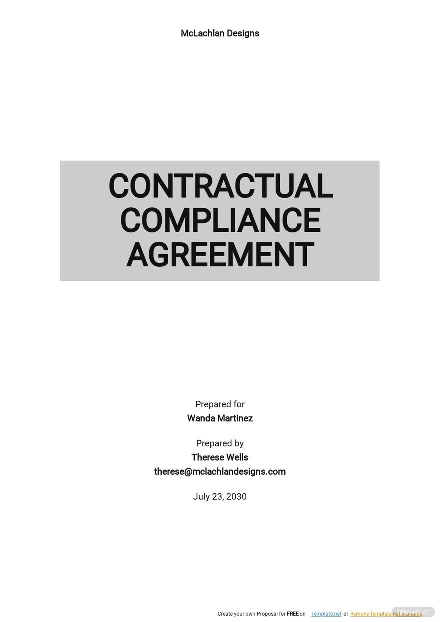 Compliance Agreement Template - Google Docs, Word, Apple Pages ...