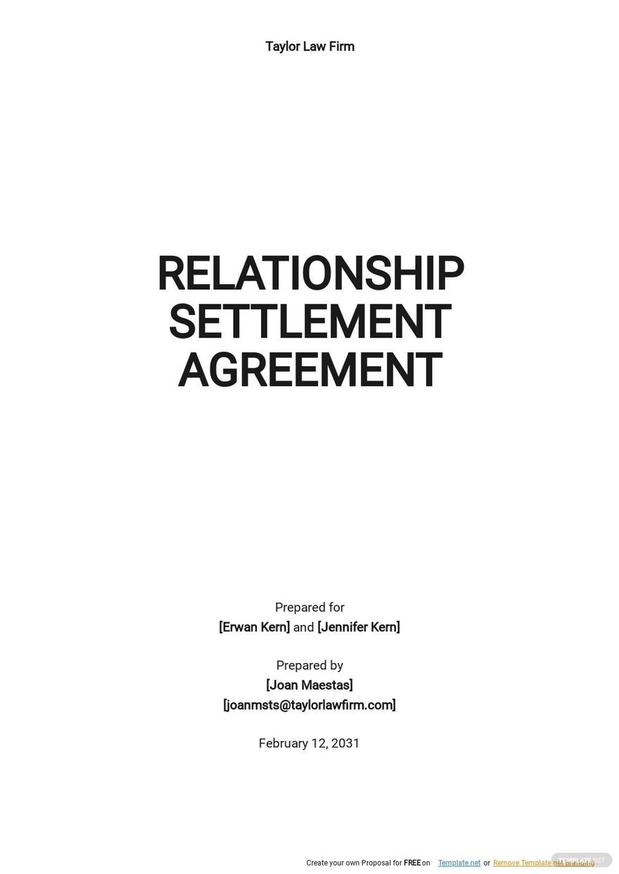 Relationship Contract Agreement Template - Google Docs, Word, Apple ...