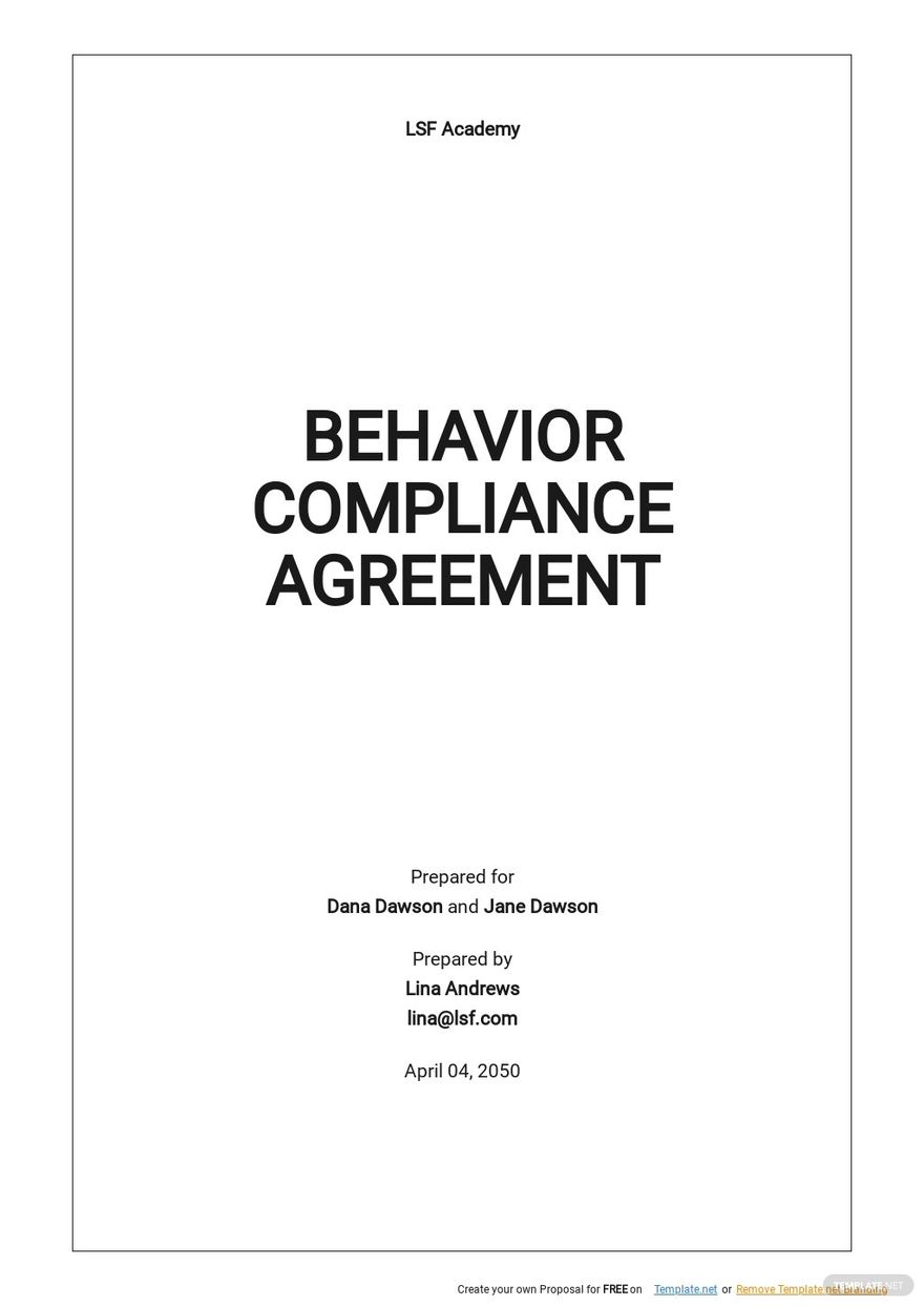 Compliance Agreement Template - Google Docs, Word, Apple Pages ...