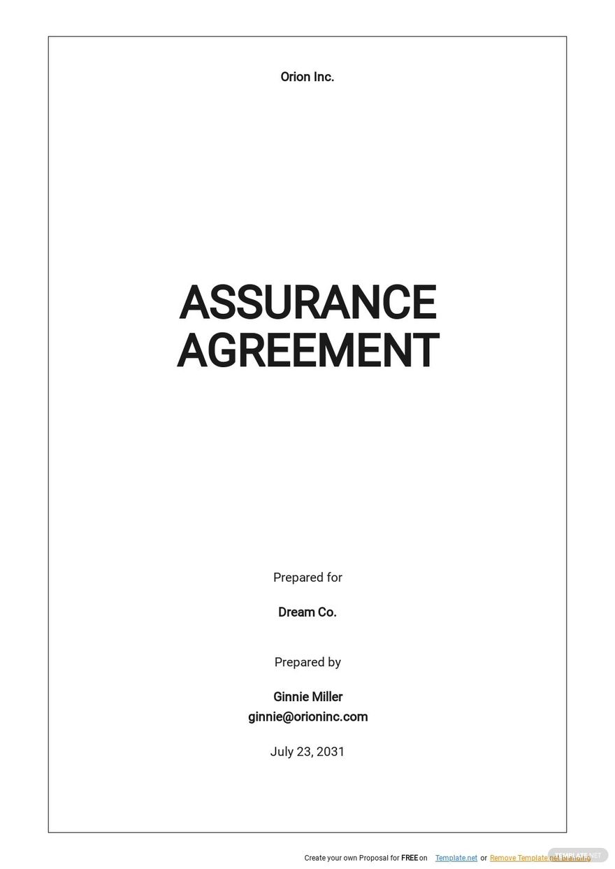 Assurance Word Templates Design Free Download Template