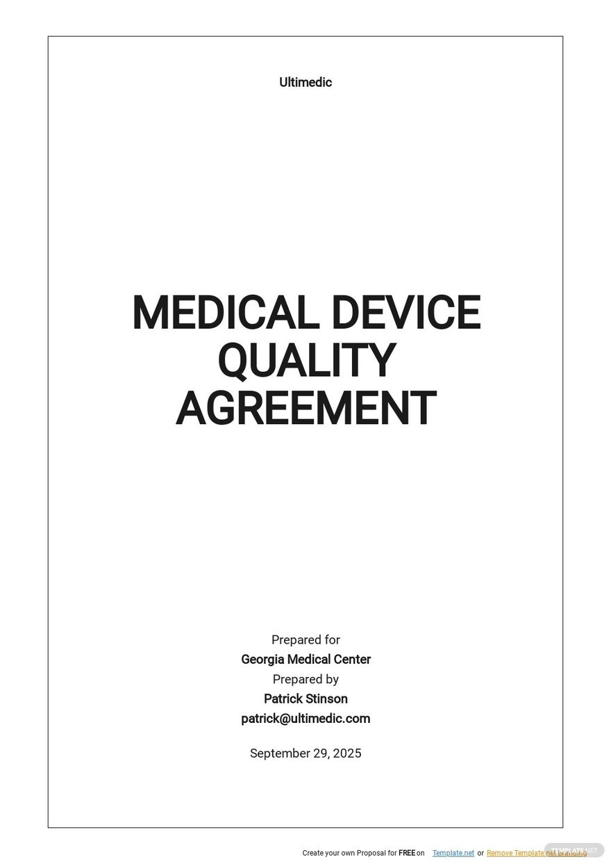 Quality Plan Template Medical Device