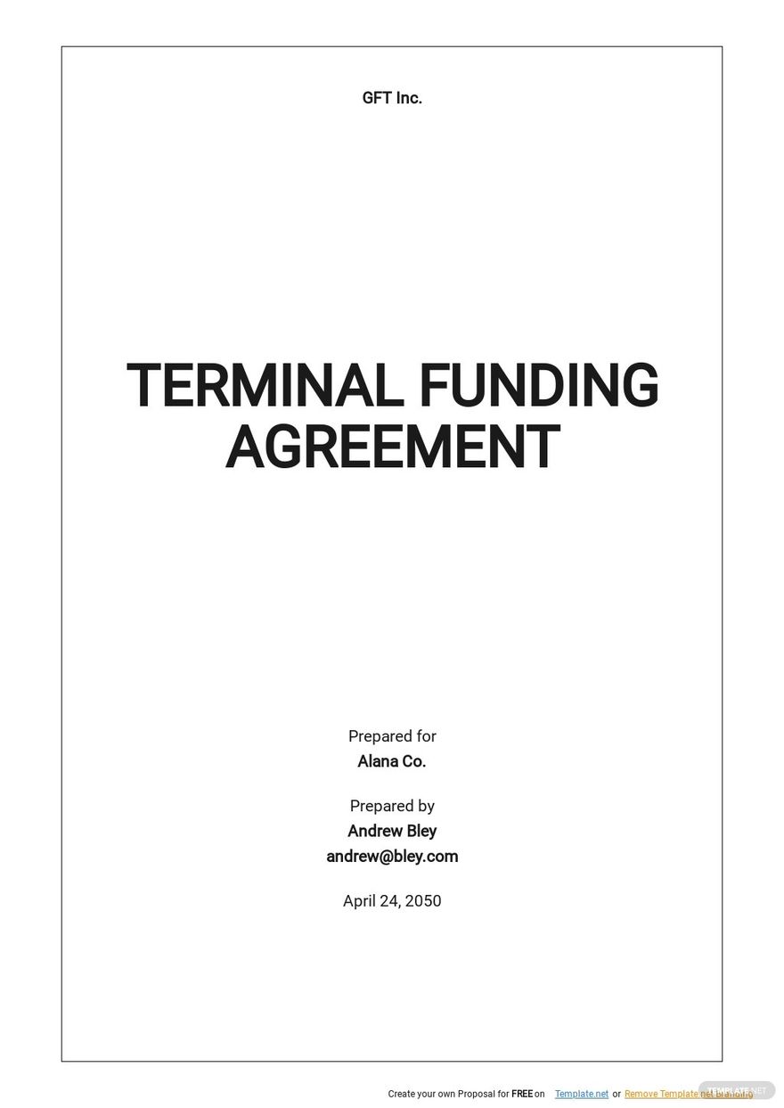 Funding Agreement Template Google Docs Word Apple Pages Template