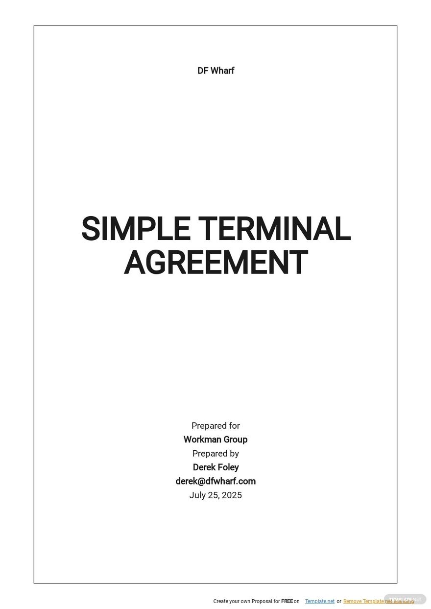 Terminal Service Agreement Template - Google Docs, Word, Apple Pages ...