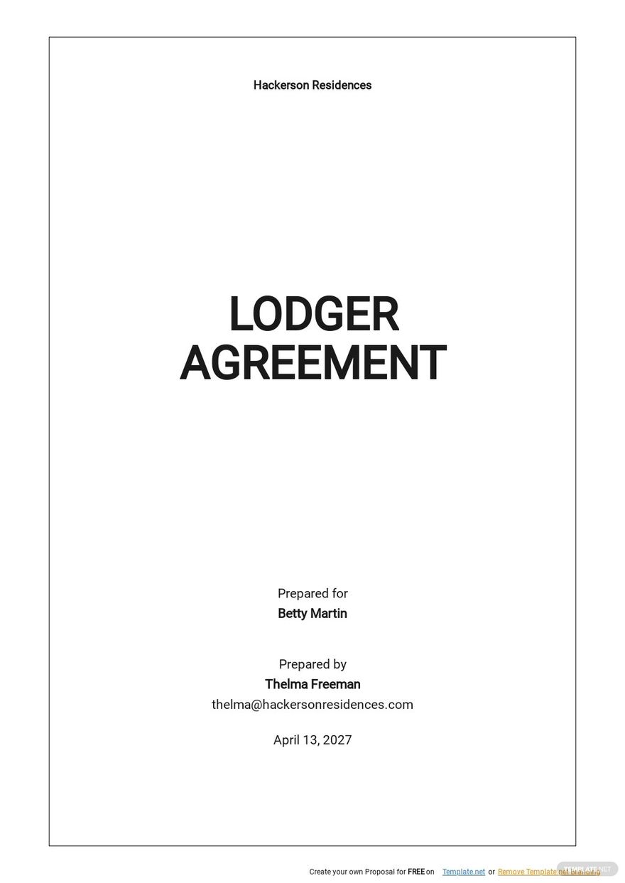 Landlord Lodger Agreement Template Parahyena