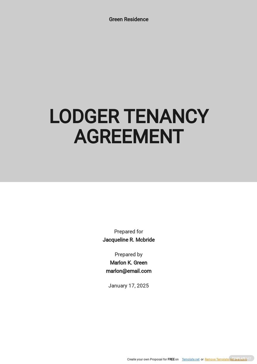 Free Basic Lodger Agreement Template - Google Docs, Word, Apple Pages ...