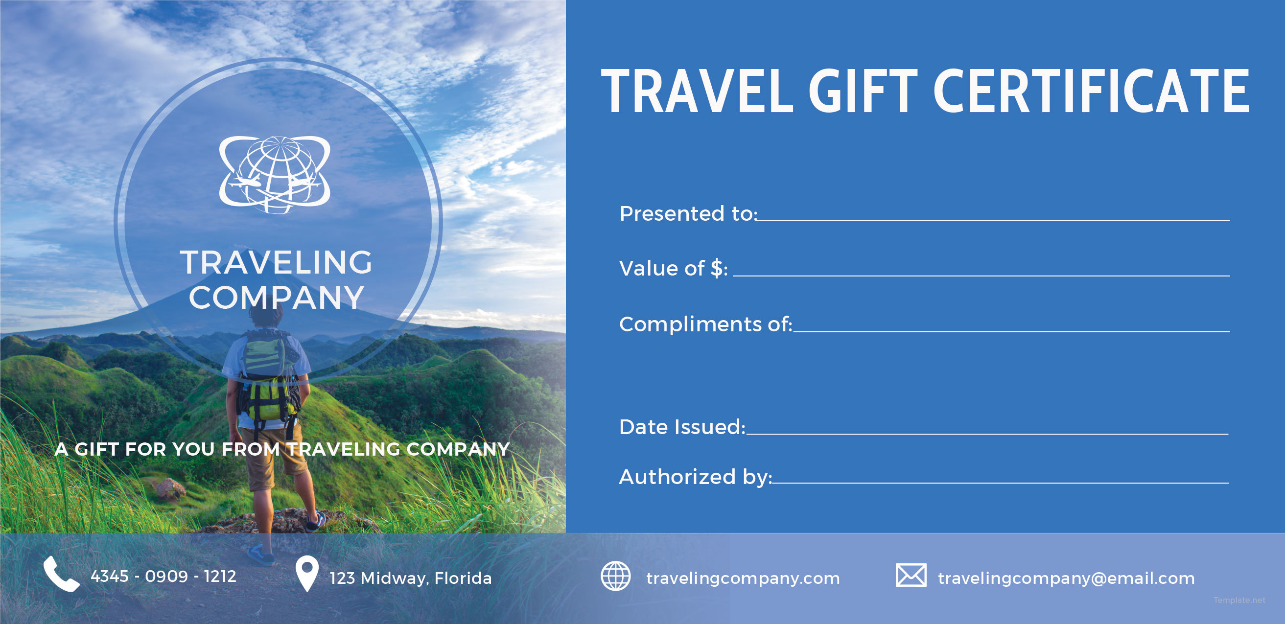 Free Printable Travel Gift Certificate Template