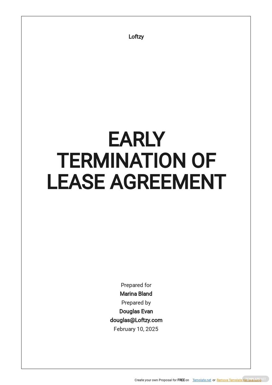 Early Termination Of Lease Agreement Template Google Docs Word 