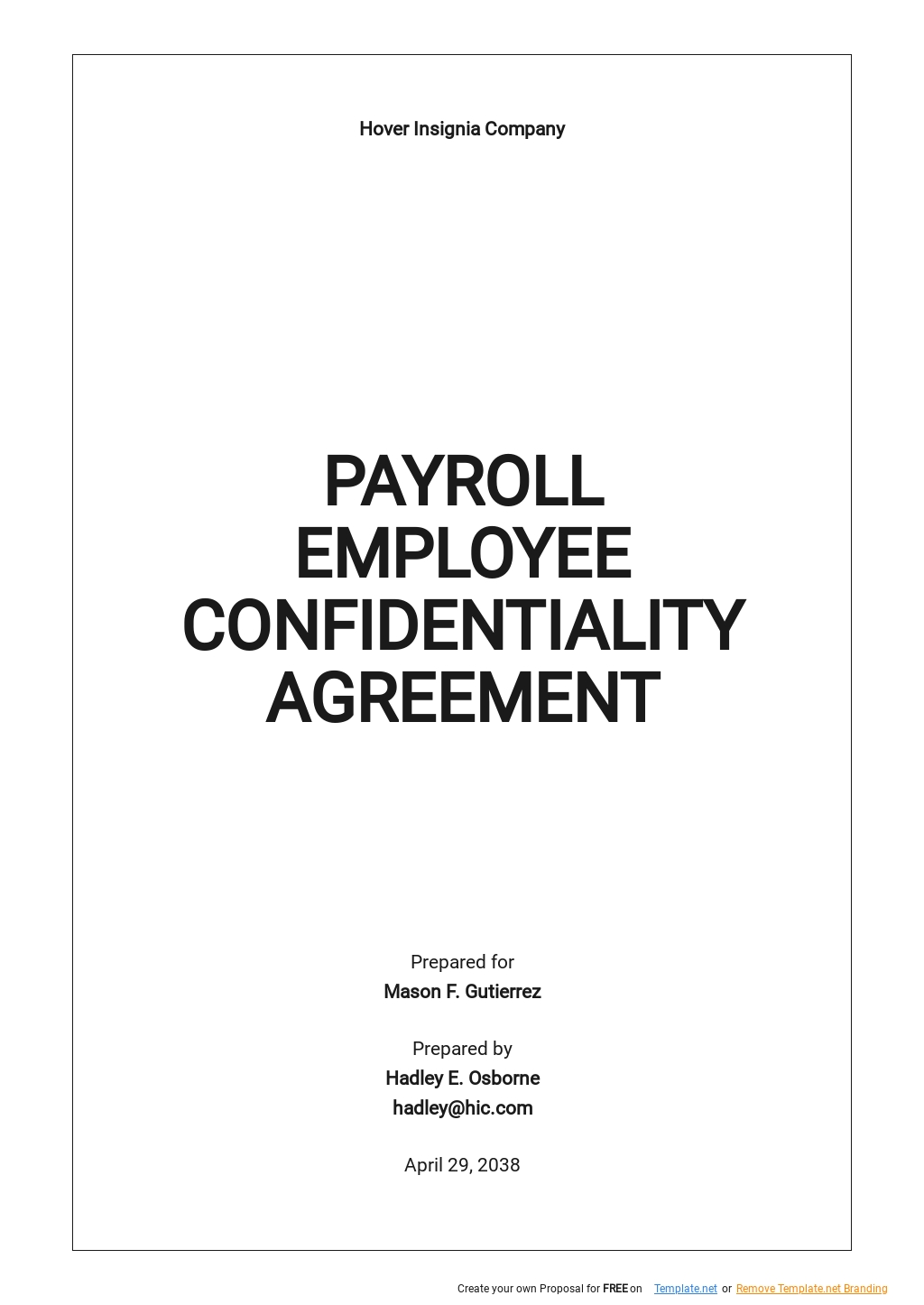 Payroll Confidentiality Agreement Template - Ablebionics