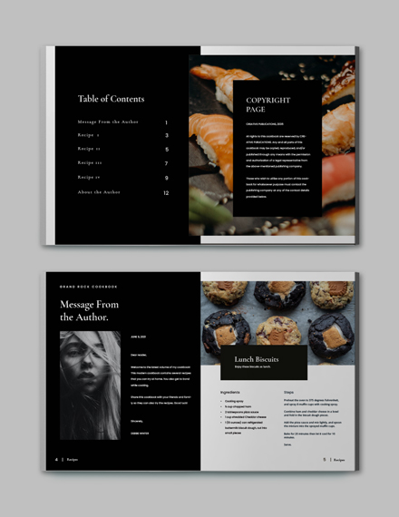 Modern Cookbook Layout Template - InDesign, Word | Template.net