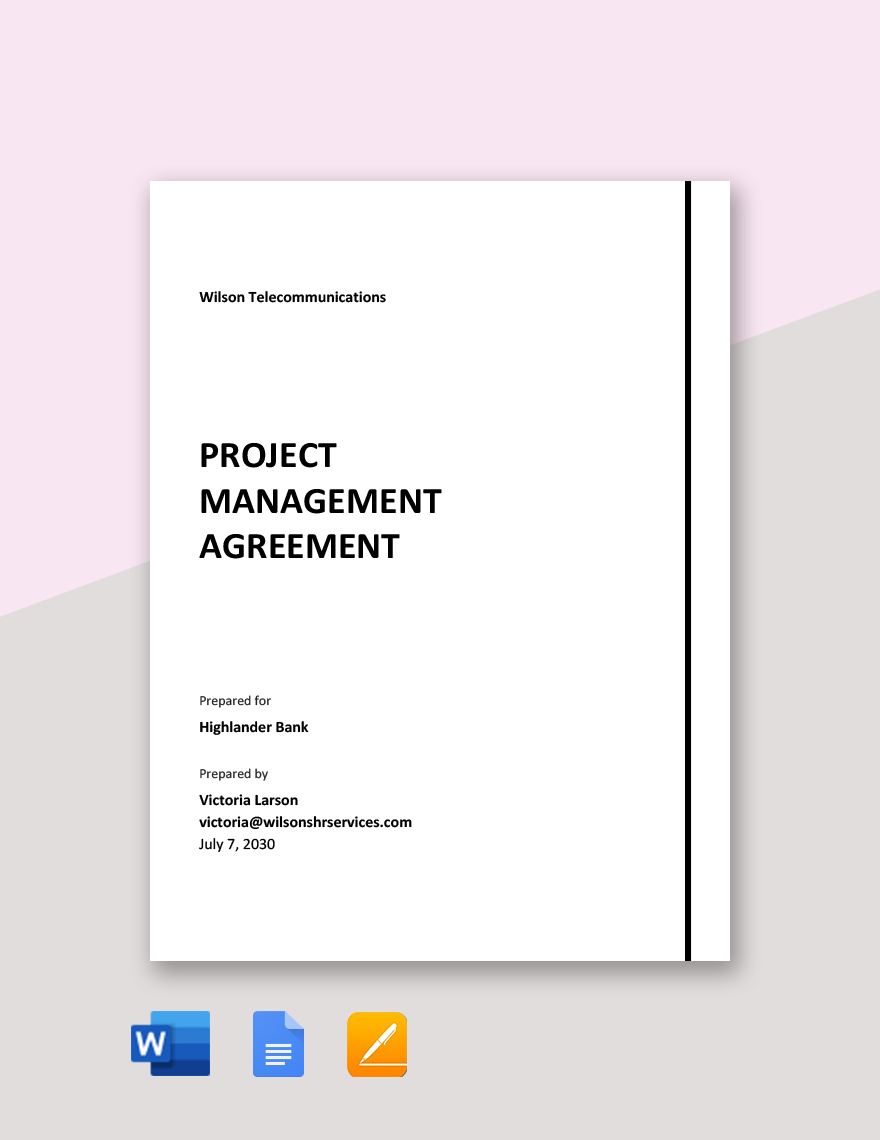 Project Extension Agreement Template - Google Docs, Word, Apple Pages | Template.net