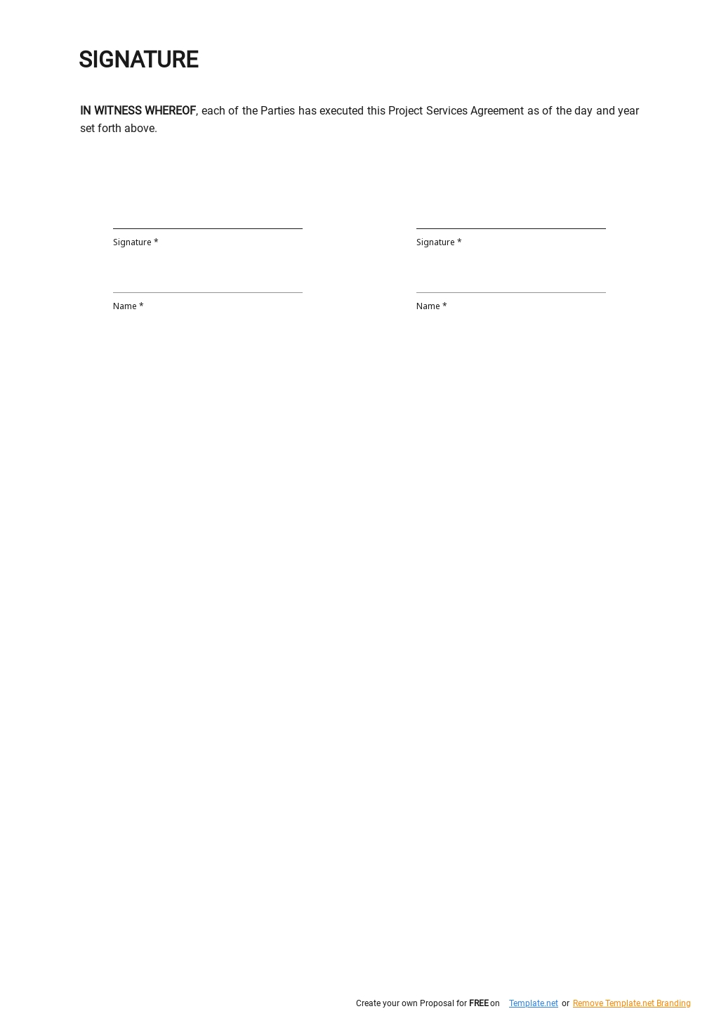 Free Project Services Agreement Template - Google Docs, Word, Apple ...