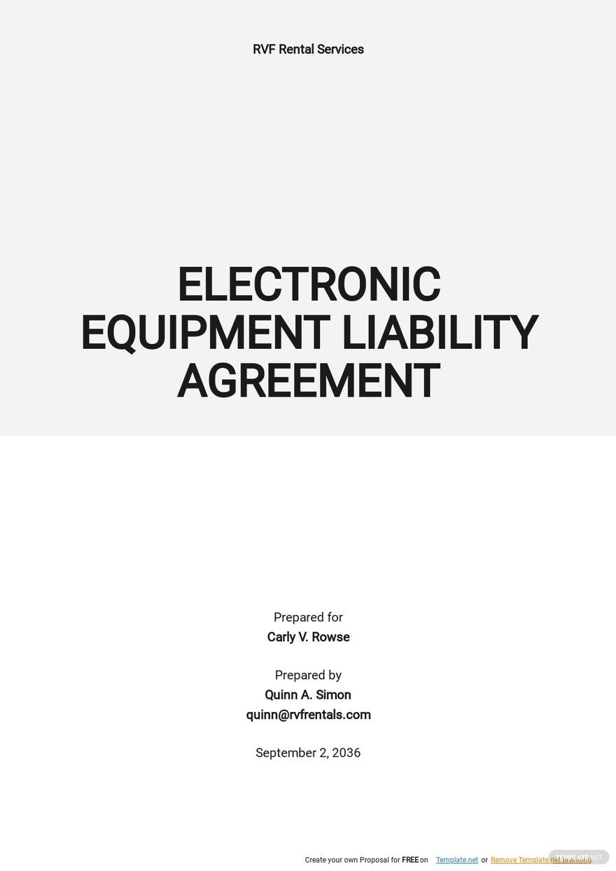 Electronic Equipment Liability Agreement Template - Google Docs, Word ...
