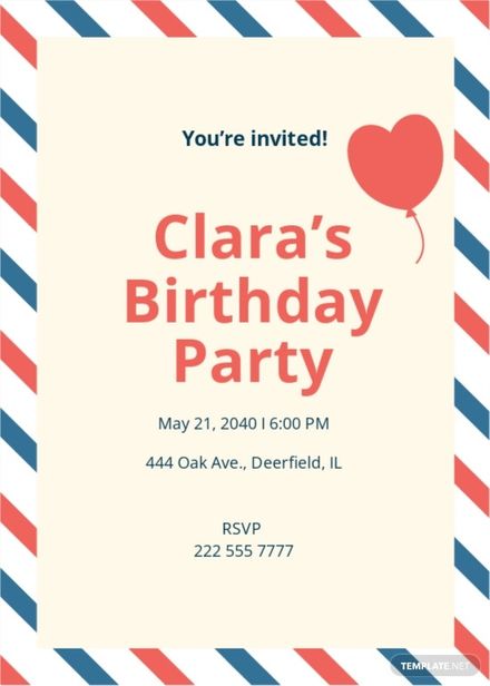 Birthday Invitation Card Template For Girl Download In Word Google 